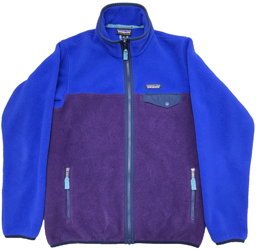 patagonia synchilla jacket womens medium purple blue colorblock snap T ...