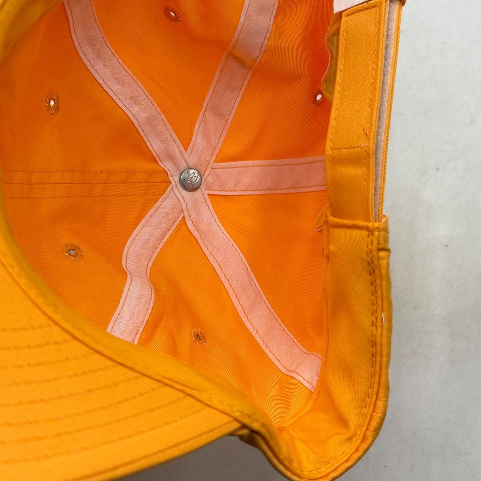 Nike Hat Cap Strap Back Adjustable Orange White Small Swoosh Logo ...