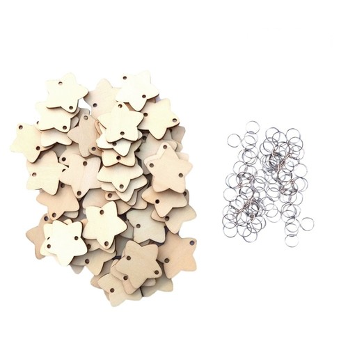 100pcs Bois Tags Avec Des Trous En Bois Artisanat Pour Le Bricolage | eBay