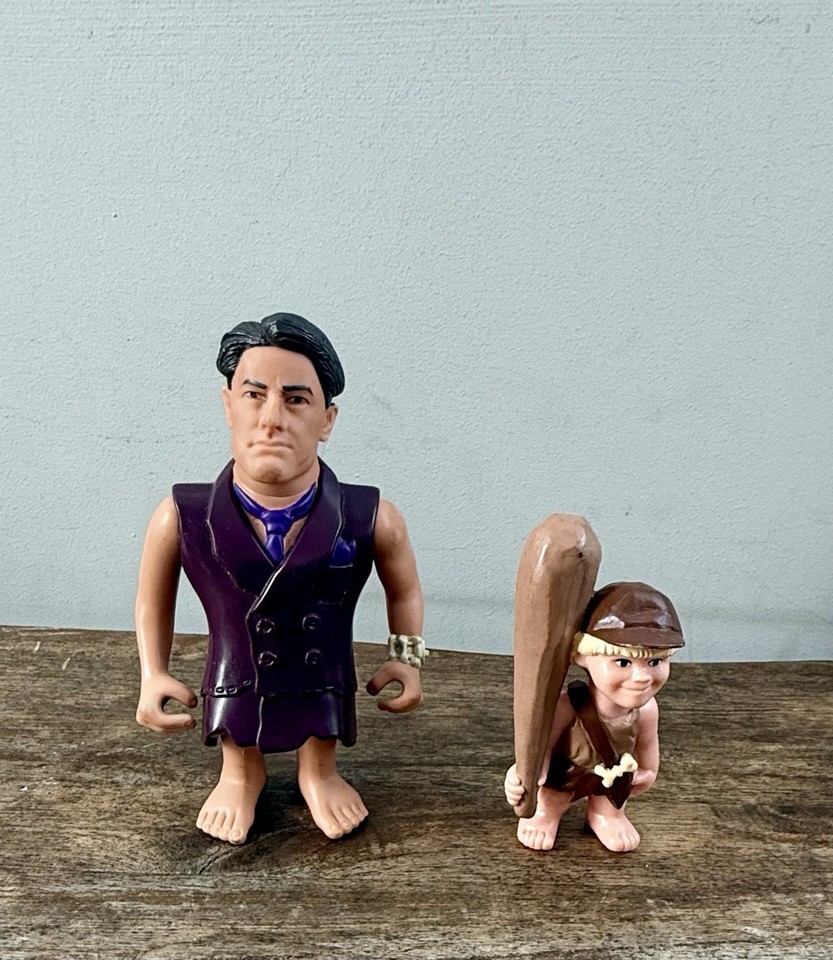 Mattel Flinstones Evil Cliff Vandercave & Bam Bam Action Figures 1993 ...