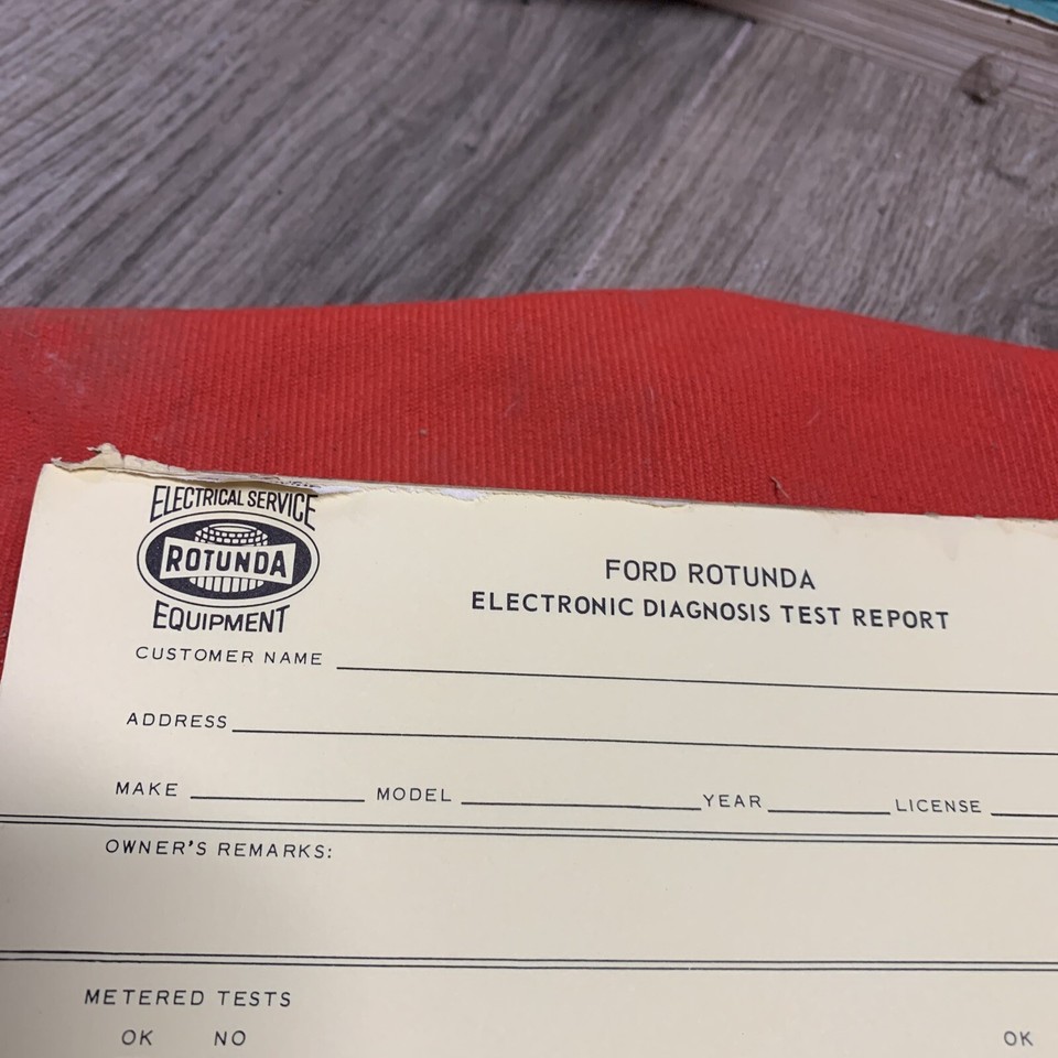 NOS Ford Rotunda Dealer Service Test Report Vintage FoMoCo Autolite ...