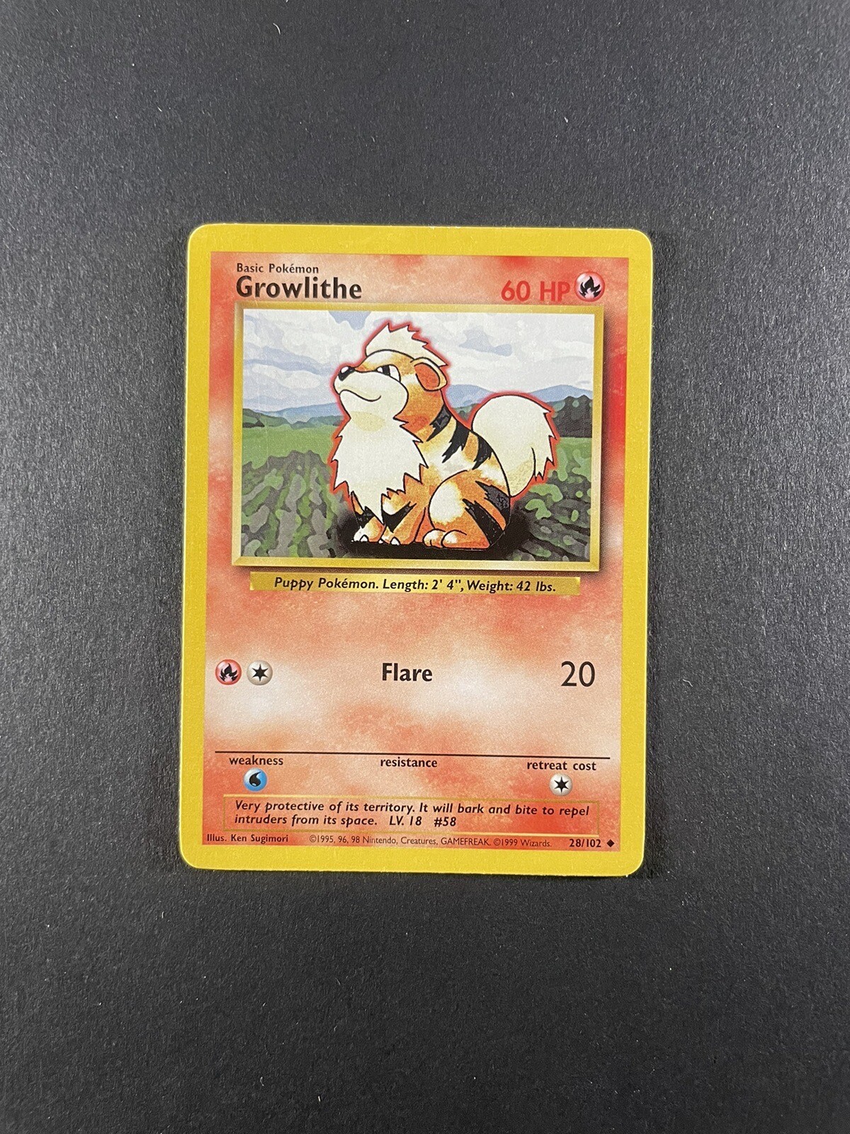 1999 Pokémon - Growlithe Base Set No. 28/102 | eBay