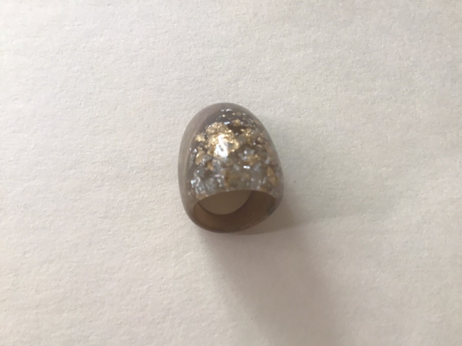 Vintage Lucite Ring With Gold Specks Inside - Gem