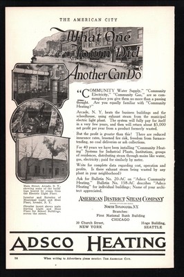 1922 Adsco Heating ad America District Steam Co Tonawanda NY Vintage ...
