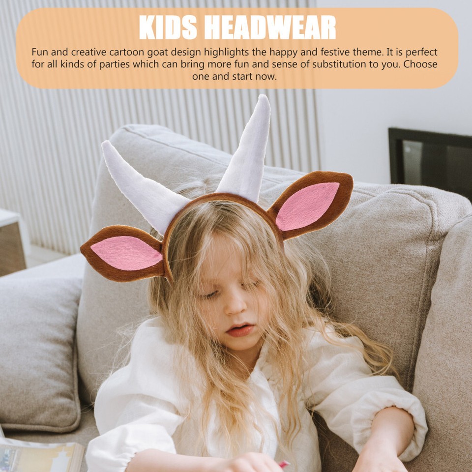 Kids Goat Headband Cartoon Animal Headwear Father Men Women Furry | eBay