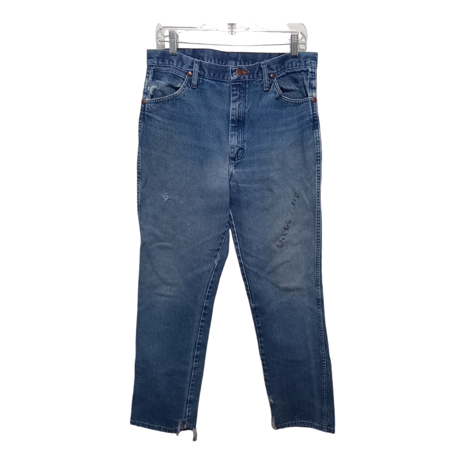 Vintage Worn Wrangler Jeans Distressed Logo Patch Fes… - Gem