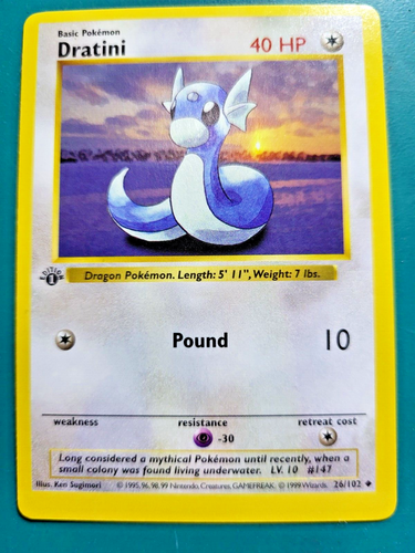 1999 Pokemon Base 1st Edition #26 Dratini Thick Stamp Pokemon Gaming | eBay
