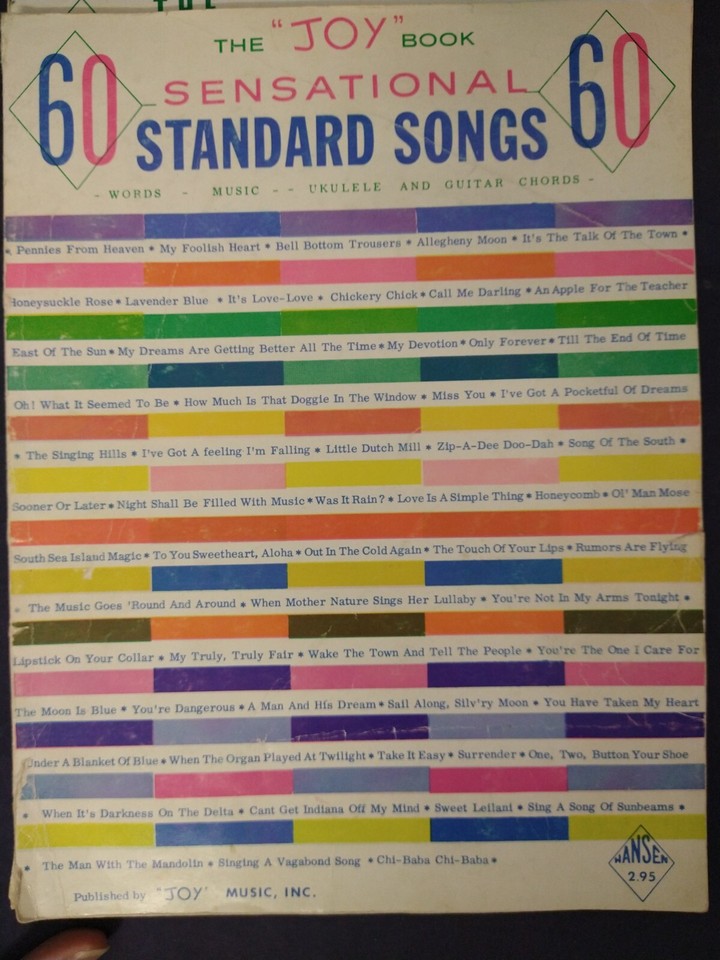 Joy Book 60 Standard Songs & Rainbow Book 60 Standard Hit Paraders PB ...