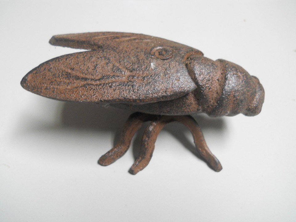 3 Cast Iron Garden Bugs LARGE HORSE FLY Flower Insects Plants Statue ...