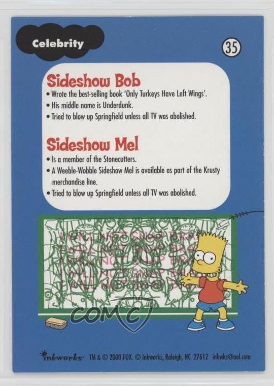 2000 Inkworks The Simpsons Sideshow Bob Sideshow Mel #35 1j8 | eBay