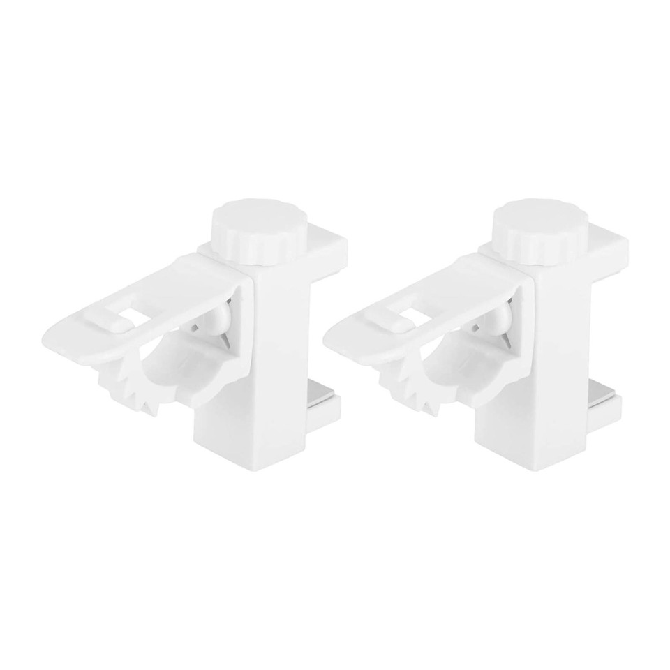 2 Pieces Curtain Rod Brackets Window Rod Support Adjustable Clamp ...