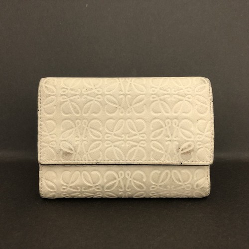 LOEWE Anagram Leather Trifold Wallet Ivory/9BF0003 | eBay