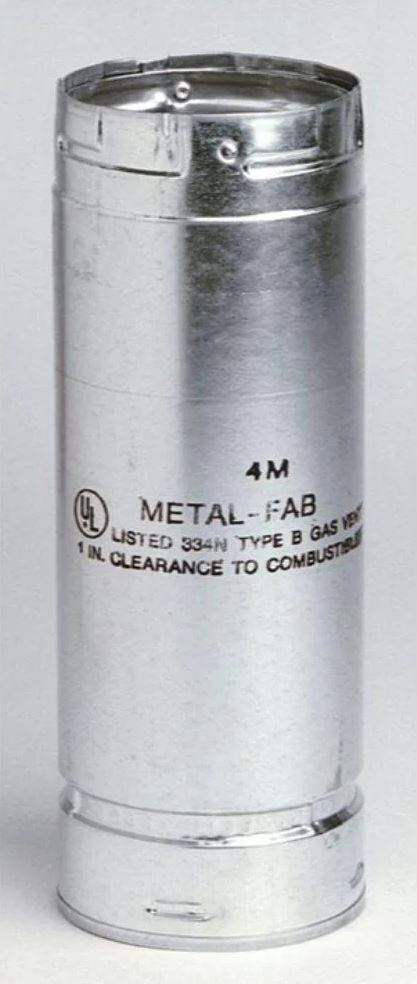 Metal-Fab 4M4 Double Wall Vent Pipe 4 Inch x 4 Foot Type B Gas Vent | eBay