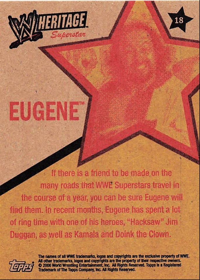 2006 Topps Heritage Ii Wwe Eugene #18 | eBay