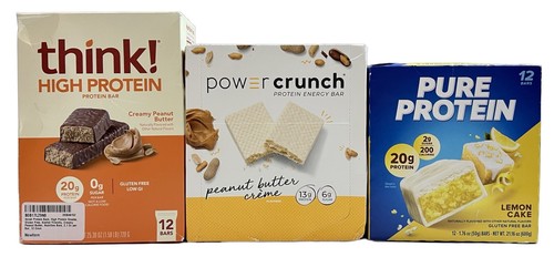 Pure Protein, Think! & Power Crunch Protein Bars, Mixed Lot of 36 - BB ...