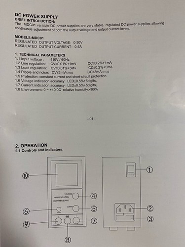 Tacklife MDC01 DC Adjustable 30V 5A Switching Variable Digital Power ...