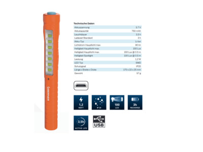Berner Pen Light 7+1 LED Werkstattlampe Taschenlampe Inspektionslampe ...
