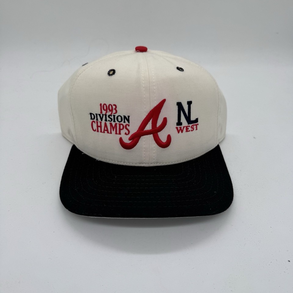Vintage Atlanta Braves 1993 Division Champs Snapback Hat Cap Catch The ...