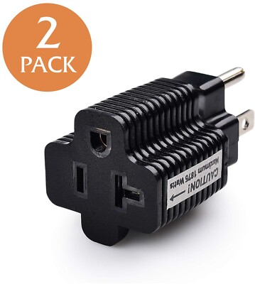 20 Amp to 15 Amp Plug Adapter (NEMA 5-15 to 5-20R) 2 Pack | eBay