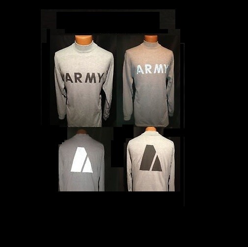NEW Army Physical Training PT GREY IPFU STANDARD REFLECTIVE LONG SLEEVE ...