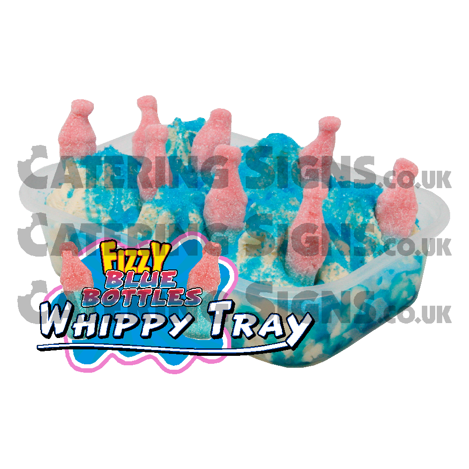 Fizzy Blue Bottle Tray Whippy Ice Cream Sticker - Catering Van Die Cut ...