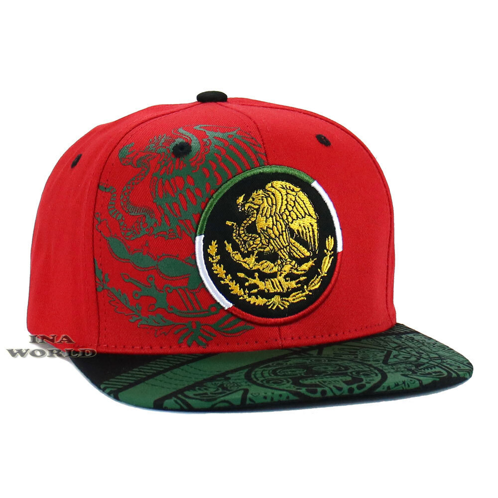 MEXICAN Hat Cap MEXICO Federal Eagle Aguila Logo Flat Bill Snapback ...