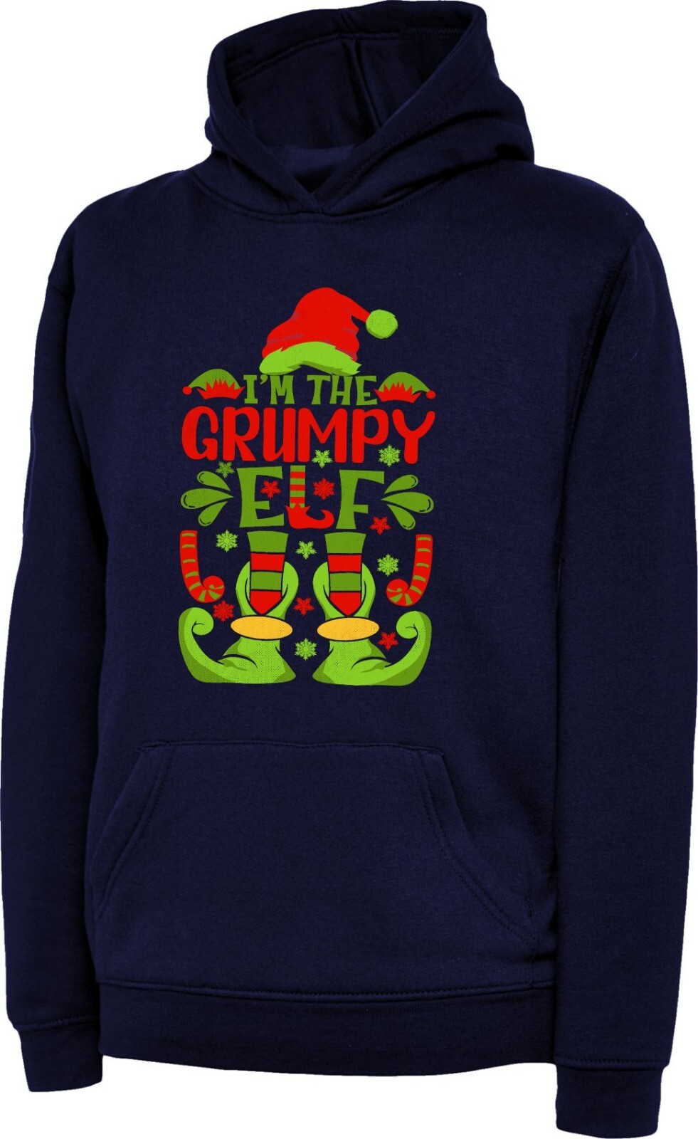 I'm Grumpy Elf Christmas Hoodie Funny Santa Elf Sarcastic Xmas Festive ...