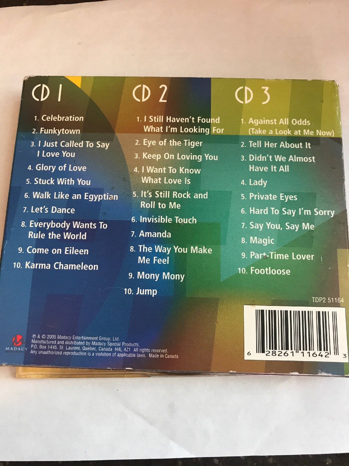 #1 Hits of the 80's [Madacy] by The Countdown Singers (CD, Sep-2005, 3 ...