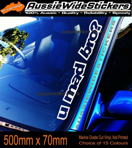 U MAD BRO 500mm CAR 4x4 Windscreen STICKER DECAL CUSTOM Vinyl Film ...