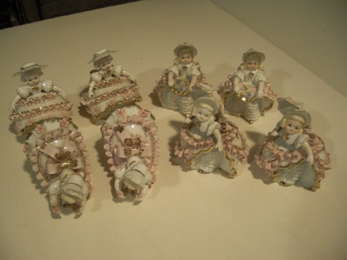 LOT 8 Vtg 1950s Geo Z Lefton Japan Porcelain 3”-4.5” Bloomer Girl ...