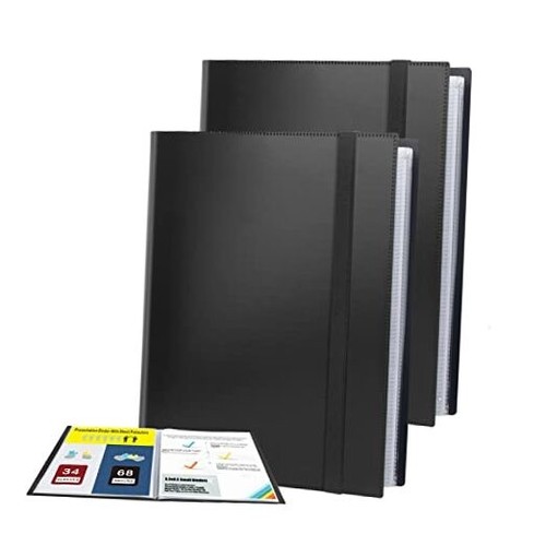5.5x8.5 Small Binder with Sleeves, 5.5x8.5 Presentation Book, 34 2PCS ...