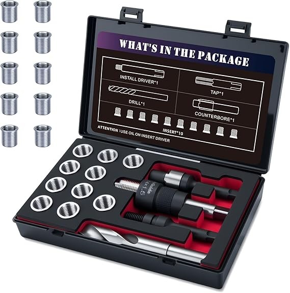 M14X1.5 Thread Repair Kit with Insert HSS Drill, Tap, Counterbore ...