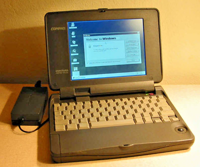 Vintage Compaq Contura Aero 4/33c Color Mini Notebook Computer Windows ...