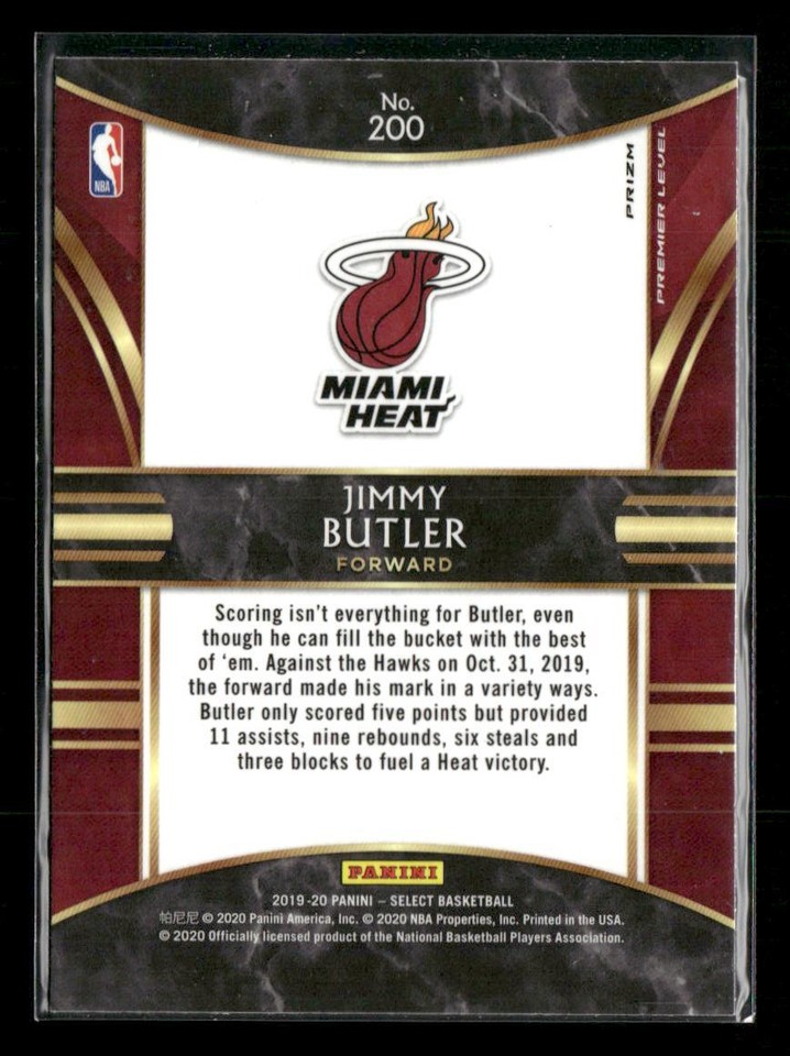 2019-20 Panini Select #200 Jimmy Butler Silver Prizms | eBay