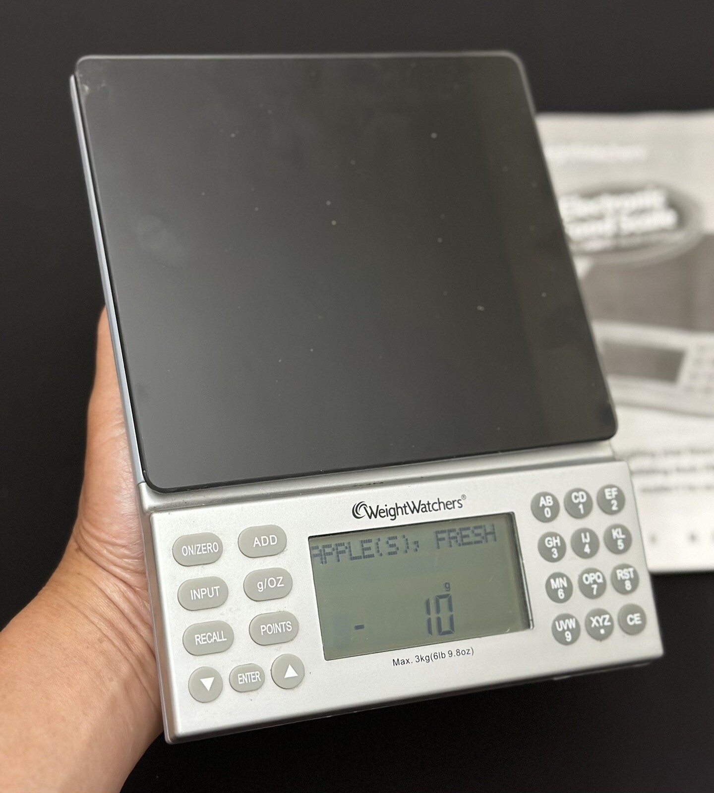 Weight Watchers Silver Electronic Food Scale Calorie Tracking Device ...