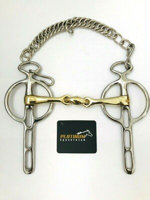 Liverpool Driving Snaffle Bit Lozenge Curb Chain German Silver Horse ...