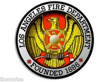 LAFD American Flag Helmet Car Window Decal Los Angeles Fire Department ...
