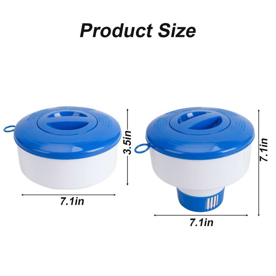 7" Floating Chlorine Dispenser Swimming Pool Spa Tablet Chemical ...