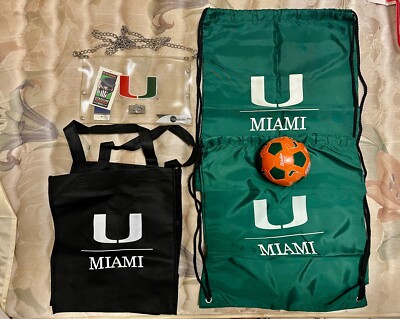UNIVERSITY OF MIAMI HURRICANES UM TOTE BAG PURSE BACKPACK BALL CLEAR ...