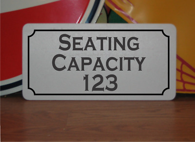 Seating Capacity Metal Sign | eBay