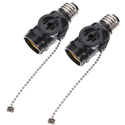 2 Pcs Light Bulb Adapter Screw Socket Lamp Bases with Pull Chain | eBay ...