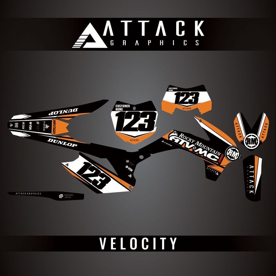 Attack Graphics Custom Velocity Complete Bike Graphics Kit For KTM 250 XCF-W | eBay