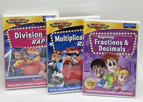 x3 Rock N Learn DVD Multiplication Division Fractions Decimals Rap ...