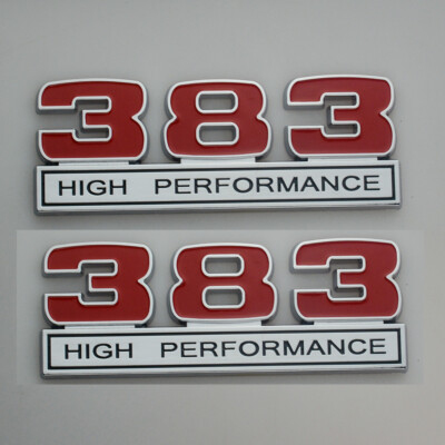 2Pc 383 High Performance Logo Emblem Badge 3D Decals Stickers Cars ...