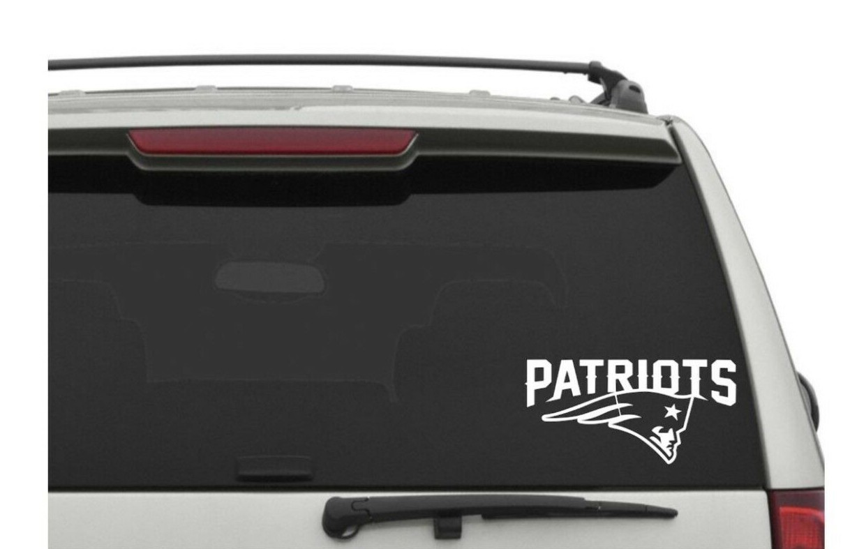 New England Patriots NFL Vinyl Decal Sticker | White | Custom | United ...
