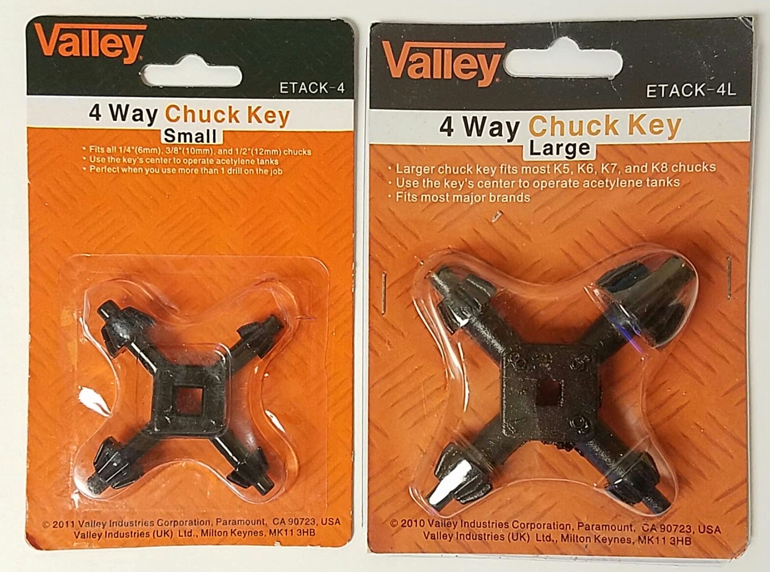 Chuck Key 4 Way Drill Press Universal Small 1/4" 3/8" 1/2" Large K5 K6 ...