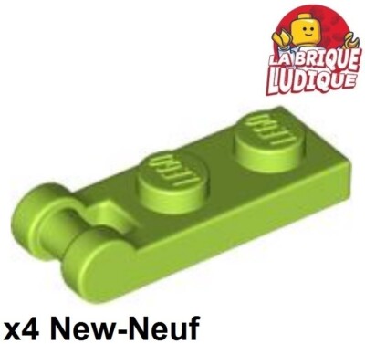 Lego 4x Plate Modified 1x2 with Handle on End poignée vert citron/lime ...