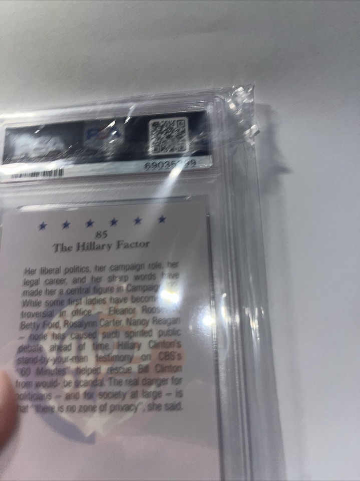 HILLARY CLINTON PSA 9 1992 WILD CARD DECISION ’92 #85 THE HILLARY ...
