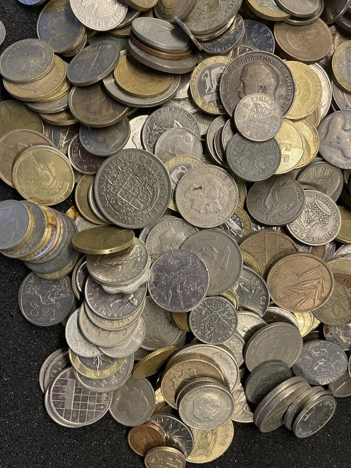 Job Lot Of Mix Coins And Tokens, Over 5kg, Some Of Them Cery Old, Few ...