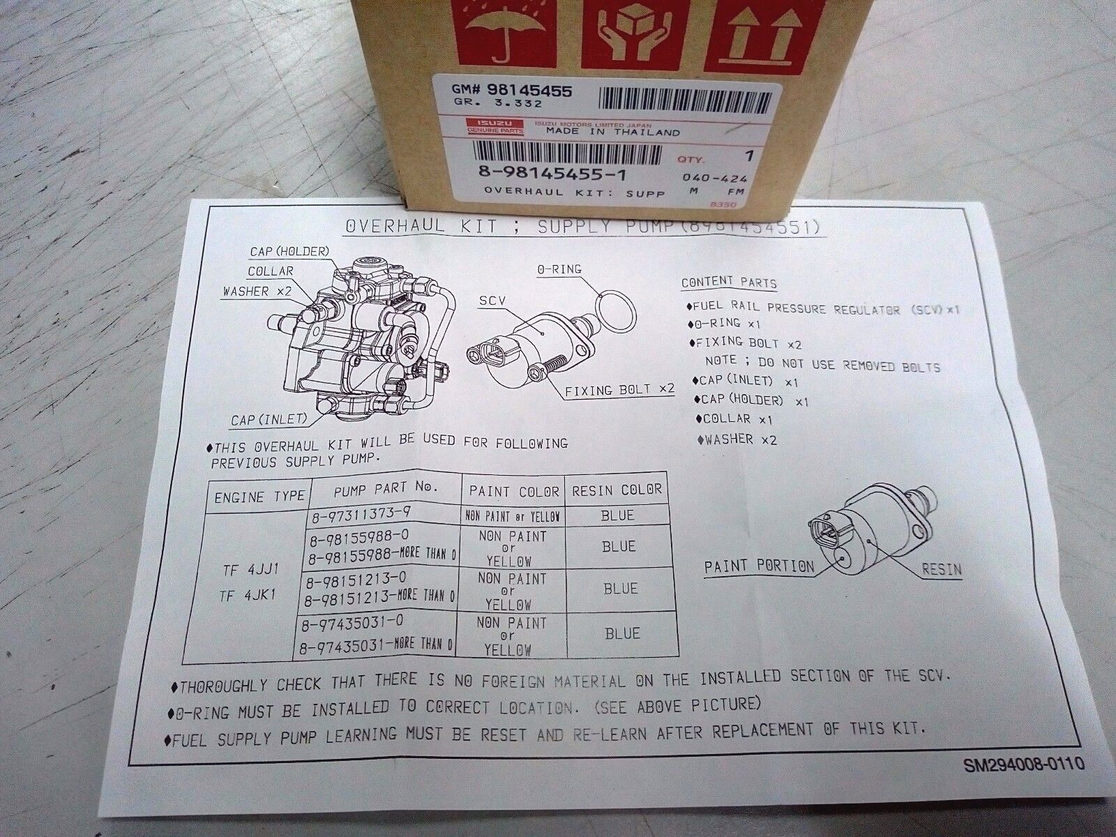 Genuine Suction Control Valve Kit SCV Fuel Pump For 2012-2016 Isuzu ...